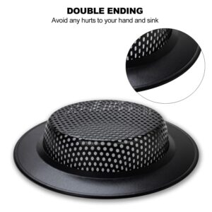 Hontunry Black Kitchen Sink Drain Strainer, Sink Drain Cover, Food Catcher, Large Wide Rim 4.5" Diameter, Stainless Steel, Pack of 2