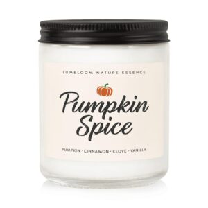 lumeloom fall candles, pumpkin candle -9oz aromatherapy pumpkin scented soy wax candle-autumn candle, pumpkin spice candle for home, candles fall scents, hello fall candle gifts for women fall decor