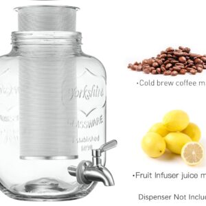 Cold Brew Coffee Filter for 1 Gallon Mason Jars, Made with Stainless Steel, Fine Mesh Filter for Large Batch Cold Brewing, 1 Gallon Mason Jar Filter Crafted to Make Iced Coffee & Tea and Sun