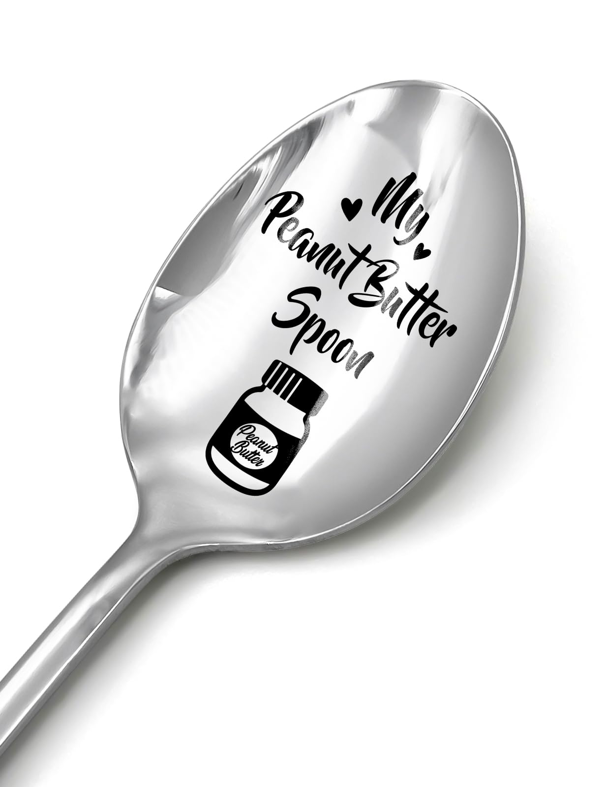 PWHINGN My Peanut Butter Spoon Funny Engraved Stainless Steel Spoon, Coffee Spoon Dessert Spoon Peanut Butter Lovers Gifts, for Women Men Friends Birthday Christmas Father's Day, Mother's Day Gifts