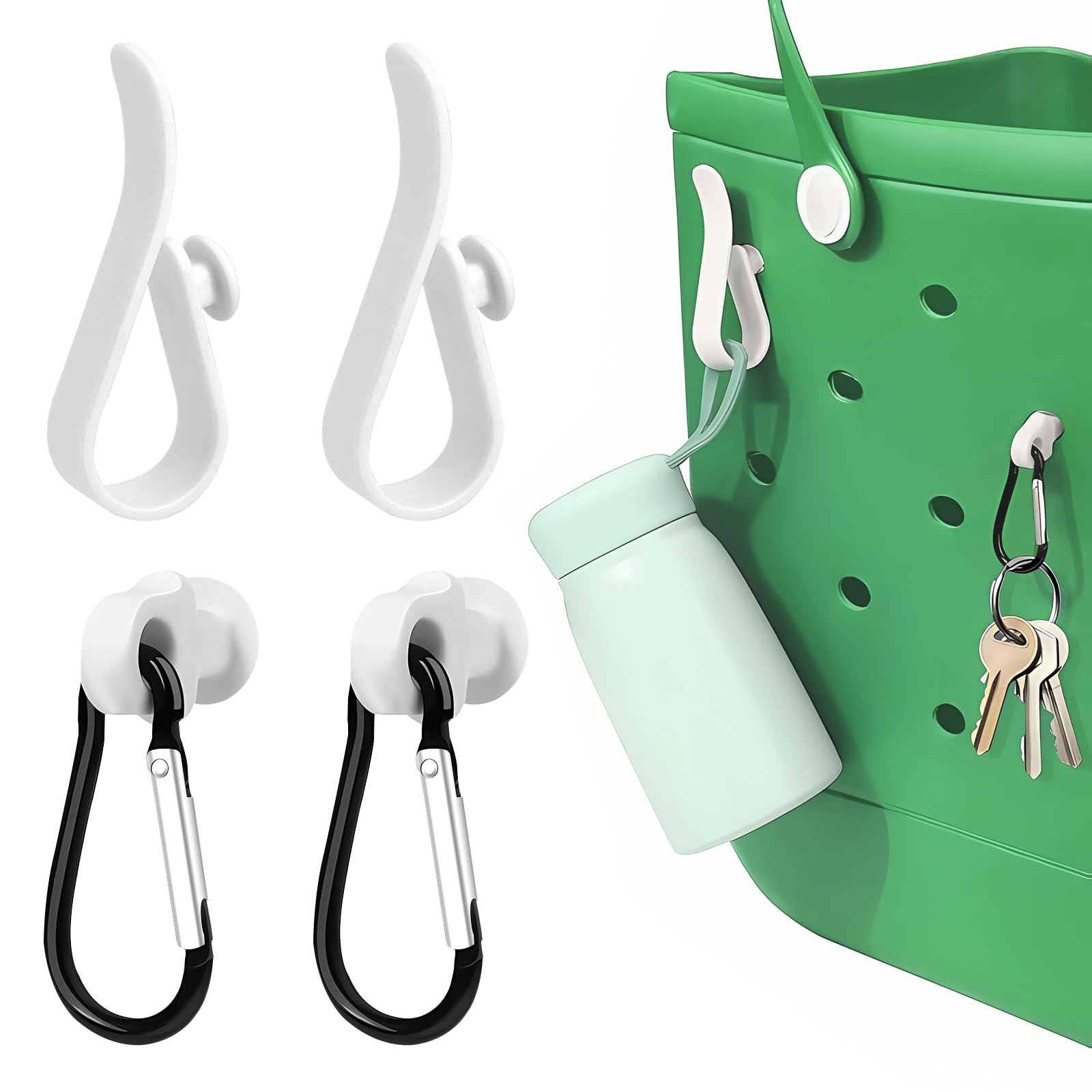 artgeeker Bogg Bag Accessories, Beach Bag Accessories with Two Styles of Hooks, Key Holder for Bogg Bag Hanging Keys, Sunglasses, Headphones and Other Small Items