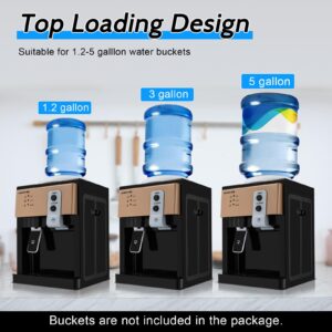 Top Loading Water Dispenser Electric Hot and Cold Water Dispenser, Water Cooler Dispenser for 5 Gallon Bottle, 3 Temperature Settings Countertop Water Dispenser for Home, Office (Gold)