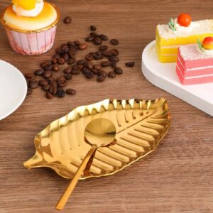 Giantree 1 Pcs Gold Spoon Rest for Kitchen Counter, Gold Spoon Rest for Stove up, Stainless Steel Spoon Rest for Kitchen Counter, Coffee Spoon Rest Utensil Rest for Spoon Dessert Jewelry Storage