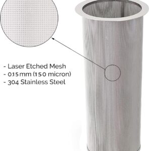 Cold Brew Coffee Filter for 1 Gallon Mason Jars, Made with Stainless Steel, Fine Mesh Filter for Large Batch Cold Brewing, 1 Gallon Mason Jar Filter Crafted to Make Iced Coffee & Tea and Sun