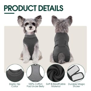 Kuoser Dog Surgery Suit Female Spay, Dog Recovery Suit Male Neuter, Dog Clothes Onesie for Surgery Anti Licking Abdominal Wounds Pet Puppy Surgical Recovery Bodysuit Shirt, Substitute E-Collar & Cone