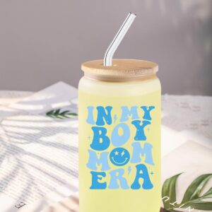 Boy Mom Gifts for New Mom,New Mom Gifts,Gifts for New Mom,Postpartum Gifts for Mom,New Mom Gifts After Birth,Cool gifts for New Moms-16 Oz In My Boy Mom Era Coffee Glass