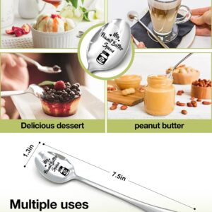 PWHINGN My Peanut Butter Spoon Funny Engraved Stainless Steel Spoon, Coffee Spoon Dessert Spoon Peanut Butter Lovers Gifts, for Women Men Friends Birthday Christmas Father's Day, Mother's Day Gifts