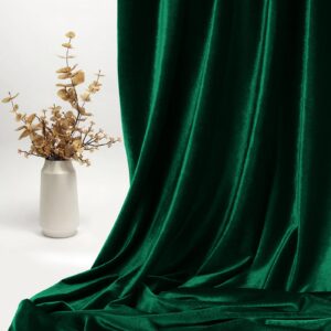 KKJIAF Hunter Green Stretch Velvet Fabric 60 Inch Wide, 1 Yard Soft Stretchy Fabric for Sewing Clothes, Apparel, Costume, Crafts - 90% Polyester 10% Spandex