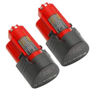 orstaimer 2packs 4.0ah 12v m12 lithium ion battery for 12 volt max replacement battery compatible with milwaukee m12 48-11-2420 48-11-2411 48-11-2401 48-11-2402 48-11-2401 cordless power tools