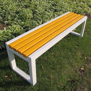 djjyctnm outdoor garden bench, outdoor benches weatherproof, metal park bench patio benches front porch outdoor furniture for patio, park, lawn, yard(yellow,180x40x45cm/71x16x18in)