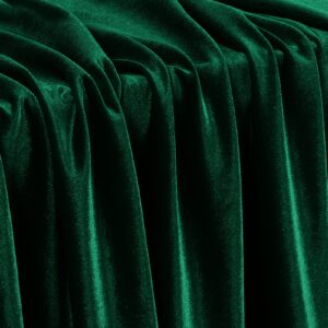 kkjiaf hunter green stretch velvet fabric 60 inch wide, 1 yard soft stretchy fabric for sewing clothes, apparel, costume, crafts - 90% polyester 10% spandex