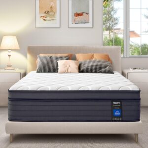 simarth king size mattress 14 inch - upgrade strengthen, memory foam hybrid mattress with motion isolation and pressure relief, strong edge support, pocket spring king size mattress in a box, medium