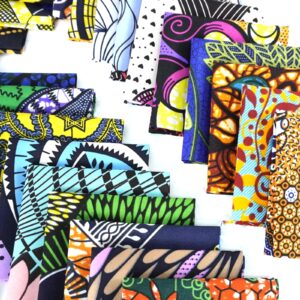 gnognauq 40 pieces african cotton fabric quilting fabric squares bundles african wax fabric for diy sewing clothes accessories, 25 x 25 cm