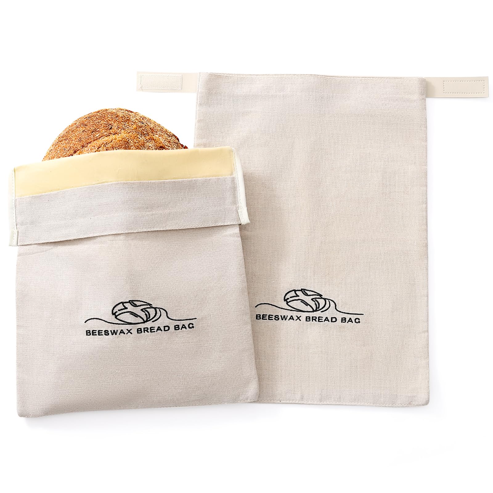 Bread Bags for Homemade Bread. Linen Beeswax Bread Bags. Sourdough Bread Bags. Beeswax Bread Bag（2 Pack). Reusable Bread Bags. Linen Bread Bags for Homemade Bread. XL-Bread Storage Bags. ZSHLXM