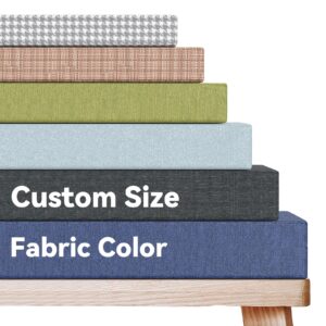 detiblue custom bench cushion - indoor/outdoor replacement cushion, 15+ fabrics/90+ colors, durable patio furniture cushion, custom size seat cushion, fully waterproof/fade-resistant cushion