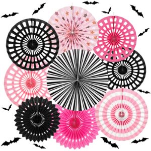 sunbeauty purple black happy halloween party decorations halloween birthday party decorations with happy halloween banner paper fans spider webs bats