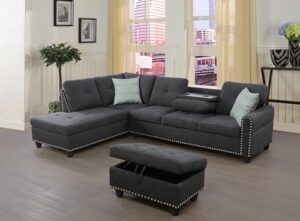 devion furniture lorenzo sofas, dark gray