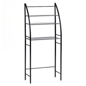 sunderwell bathroom shelf, 3 tier storage rack over the toilet, h65xl25.5xw9.8 inch lightweight 5.4lb metal bathroom organizer (black)