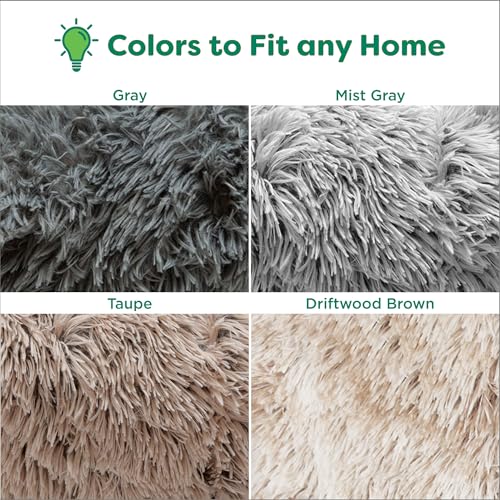 Furhaven Waterproof Throw Blanket for Dogs & Indoor Cats, Washable - Shaggy Plush Calming Long Faux Fur & Velvet Dog Blanket - Driftwood, Large