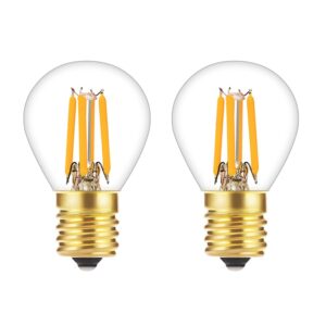 tsunetani-s11 led bulb filament 4w equivalent to 40 watt incandescent appliance bulb- e17 intermediate base mini globe light bulbs 2700k warm white for cabinet, closet, exit sign light bulb - 2pack