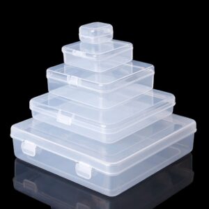 XUYUH Square Storage Box Square Transparent Plastic Jewelry Storage Boxes Beads Crafts for Case Container, 6x6x1.8cm, Clear