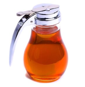 syrup dispenser, honey dispenser, honey container, glass syrup bottle, glass honey dispenser no drip, maple syrup dispenser, glass syrup dispenser - 14 oz