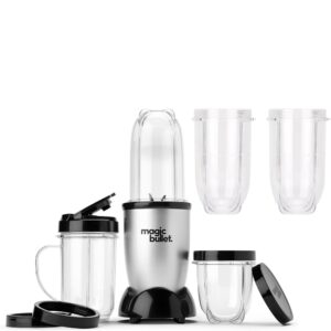 magic bullet blender, small, silver, 13 piece set