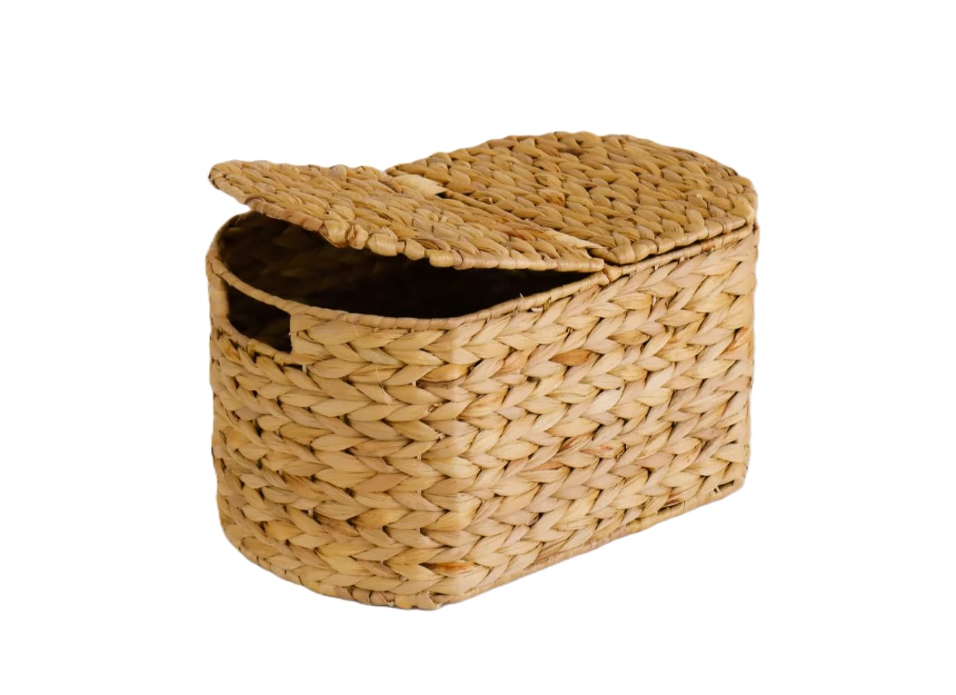 Eden Grace Handmade Oval Woven Wicker Basket with Lid - Stylish Storage Solutions for Home Organization Medium