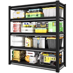 sdxystce 48" w garage shelving heavy duty, 3000lbs loads garage storage shelves heavy duty, 5-tier metal shelving units and storage racks, industrial utility shelf,48" wx24 dx78 h, black