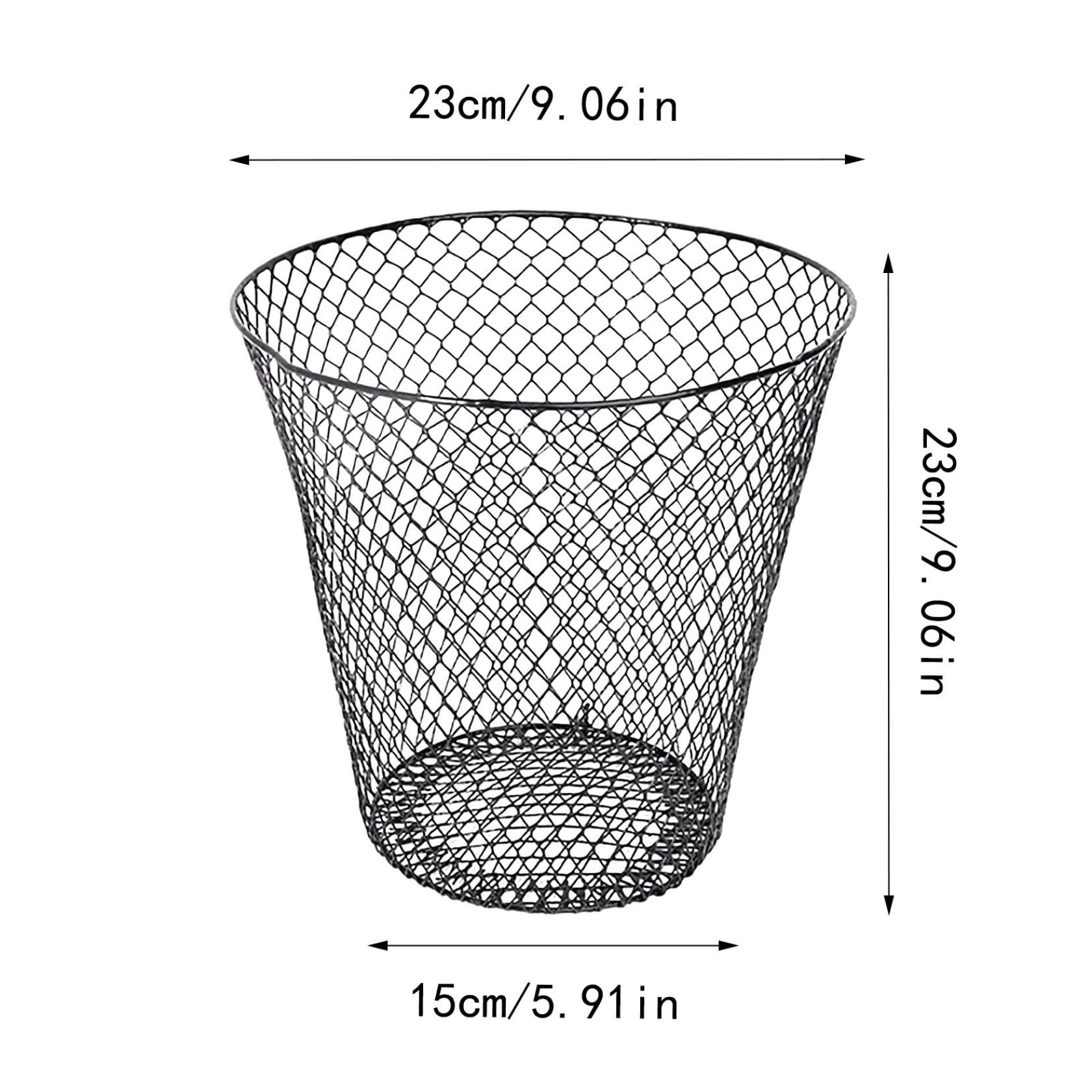 Generic 5-Pack Wire Mesh Round Waste Basket Small Waste Basket Mesh Trash Can Round Open Top Wastebasket Wire Basket Wire Waste Basket Wire Mesh Basket Desk Office School Garbage Cans (Black)