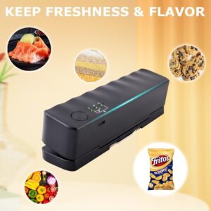 lazycozy® Mini Bag Sealer, Rechargeable Chip Bag Sealer with 5 Heating Levels, Portable Package Resealer for Snack Bags