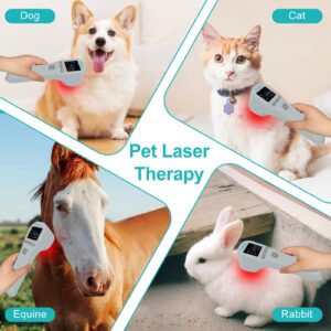 Fimem Cold Laser Therapy Device for Dogs, Infrared Light Therapy for Pain, 2x940nm+2x850nm+16x650nm, Handheld Red Light Therapy Device for Cats Horse, Low Level Light Therapy for Pets HIPS Joint Pain