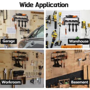 WiseWater Power Tool Organizer with Charging Station, 4 Slot Drill Holder Wall Mount, Tool Shelf and Storage Rack with Screwdriver/Pliers/Hammer Holder for Garage Cordless Power Tools Organization