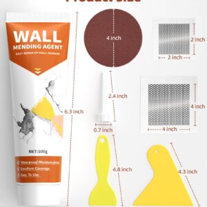 Spackle Wall Repair Kit,Drywall Repair Patch Kit,Simple Small Wall Hole Filler＆Efficient Crack Repair,2 Pack Wall Putty Paste,Plaster Ceiling Repair,Apartment Friendly.