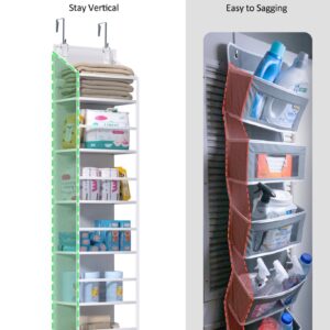 ALLTIDYUP Over The Door Hanging Pantry Organizer 7 Shelves, Clear Plastic Pockets Hat Racks for Baseball Caps, Large Capacity Storage for Closet, Bedroom, Bathroom, Office, Dorm Room Essentials