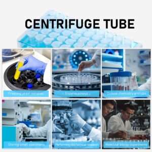 100Pcs 5ml Round Bottom Centrifuge Tubes with 2Pcs Racks, Plastic Clear Lab Test Tubes with Snap Caps, Sample Tubes Vials with Graduated Measuring Scale