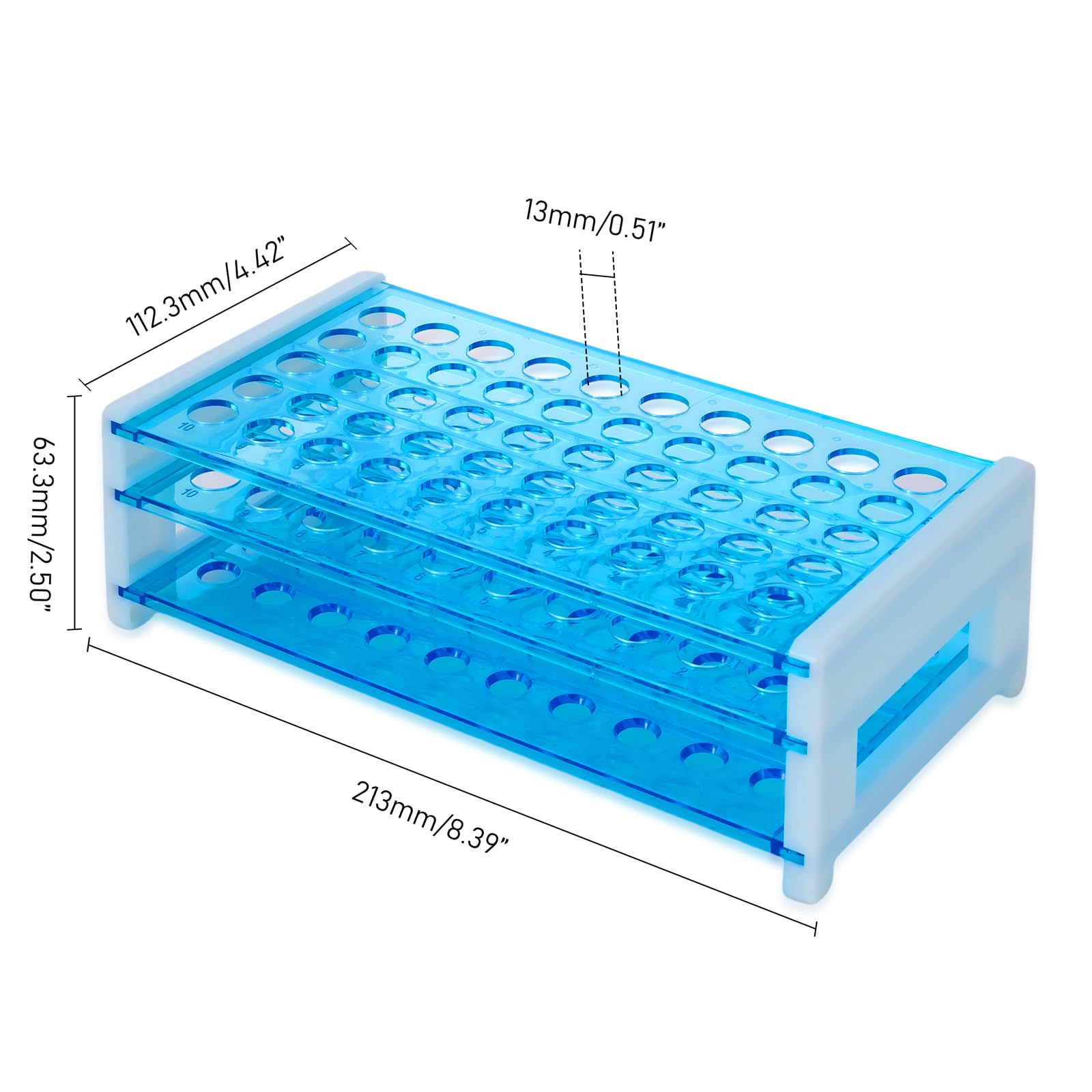 100Pcs 5ml Round Bottom Centrifuge Tubes with 2Pcs Racks, Plastic Clear Lab Test Tubes with Snap Caps, Sample Tubes Vials with Graduated Measuring Scale