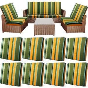 newwiee 8 pcs patio stretch sofa cushion cover outdoor cushion cover replacement patio furniture cushions couch slipcovers chair seat cover soft flexibility protector (bright color)