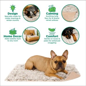 Furhaven Waterproof Throw Blanket for Dogs & Indoor Cats, Washable - Shaggy Plush Calming Long Faux Fur & Velvet Dog Blanket - Driftwood, Medium