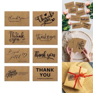 YPBEW Set Of 50 Thank You Cards Elegant Blank Inside For Order Business Cards Small Gift Cards For Shop Keeper