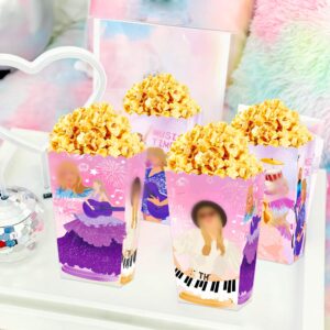 JeVenis 12 PCS Singer Theme Party Popcorn Boxes Singer Theme Birthday Party Supplies Present Bags Kids Candy Treat Bag for Birthday Wedding Bridal Shower