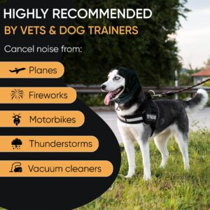 CHOMIN PRO Calming Hoodie for Dogs, 29dB NRR Noise Protection (Size M), Noise Cancelling Headphones for Dogs, Dog Ear Protection from Thunder, Fireworks, Vacuums