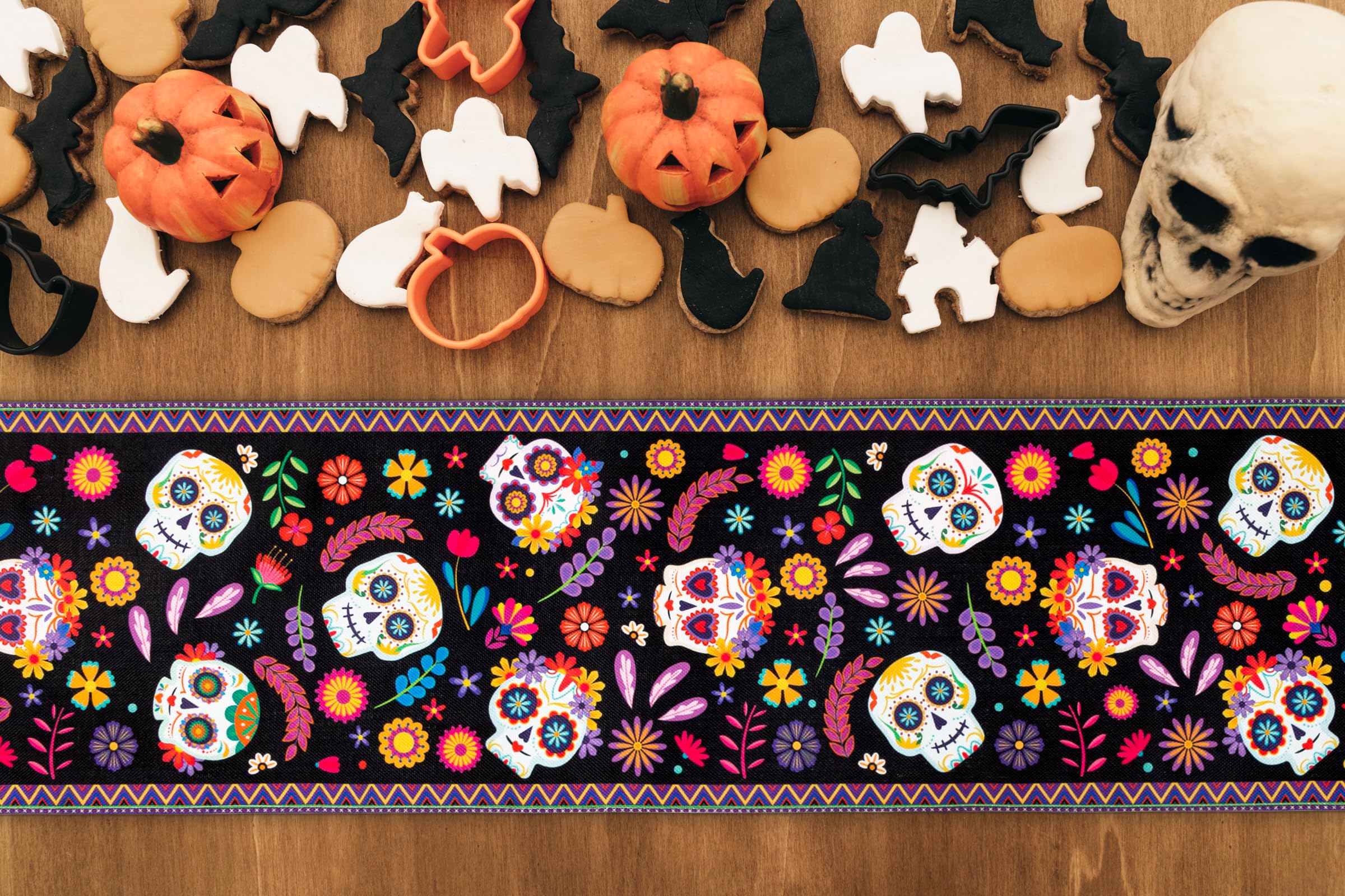 Dia De Los Muertos/Day of The Dead Decorations for Alter Table Runner Mexican Ofrenda Party Decor