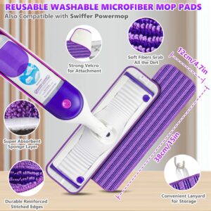 Microfiber Spray Mops for Floor Cleaning - SEVENMAX Floor Mop with 3 Washable Pads fit for Swiffer Powermop Dry Wet Mop for Wood Laminate Tile Ceramic Vinyl Flat Dust Mop for Hardwood Floor Cleaning