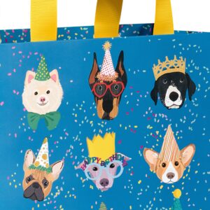 Papyrus 9" Medium Gift Bag (Birthday Dogs) for Birthdays and All Occasions (1 Bag)