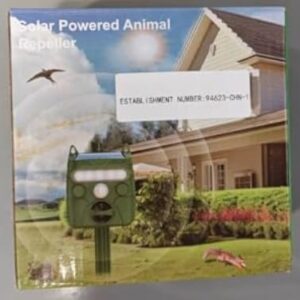 Solar Ultrasonic Animal Repellent 2024 Newest Cat Deterrent Outdoor with Motion Sensor to Scare Away Cat Deer Squirrel Dog Skunk Rabbit Raccoon, Deer Repellent Devices Skunk Repellent for Yard (2)