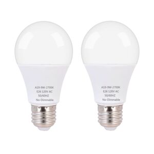 zwwyvv led light bulb 65 watt equivalent, a19 energy efficient 9w,880 lumens, 2700k soft white, non-dimmable, 30,000 hour lifetime,frosted,2 count (pack of 1)