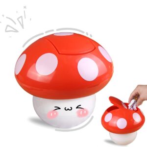 miellytava mini trash can mushroom trash can mushroom waste bin desktop garbage bin cute waste basket with lid for home officekitchen trash can