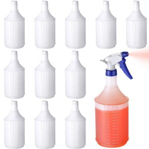 yiyiring 12 pcs chemical resistant 32 oz bottles plastic leak proof embossed scale spray bottles pair without industrial spray heads for window cleaning car detailing lawn care