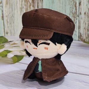 YLEAFUN Anime Plush Dazai Osamu Nakahara Chuuya Soft Figure Ranpo Edogawa Soft Stuffed Figure Cute Plush Pendant Bags Keychain Gifts 4.72inch